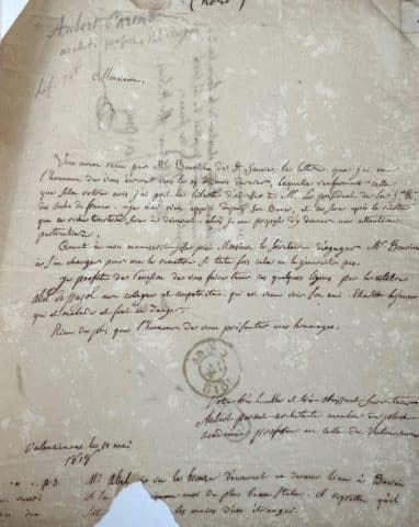 Lettre d'Aubert Parent sur les fouilles à Bavay et la découverte d'un ...