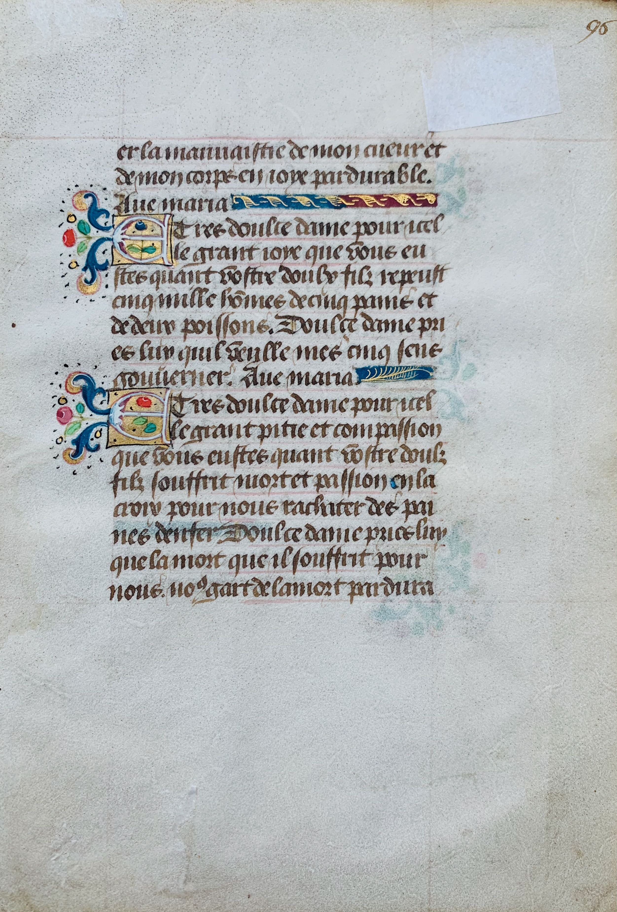 Exceptionnel poème médiéval des "Quinze Joyes de Nostre Dame", inspiré ...