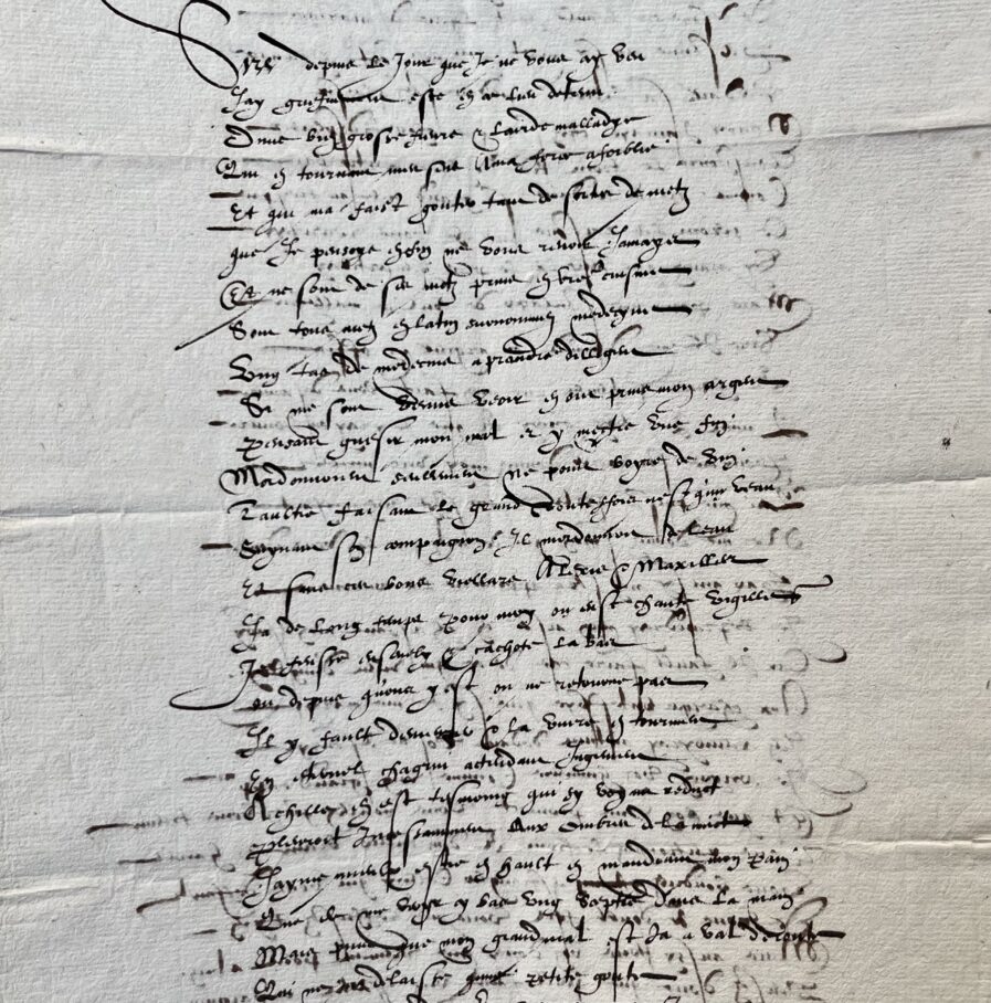 Manuscrit du XVIe siècle d'un poème "Au Roy" attribué à Simon Nicolas ...