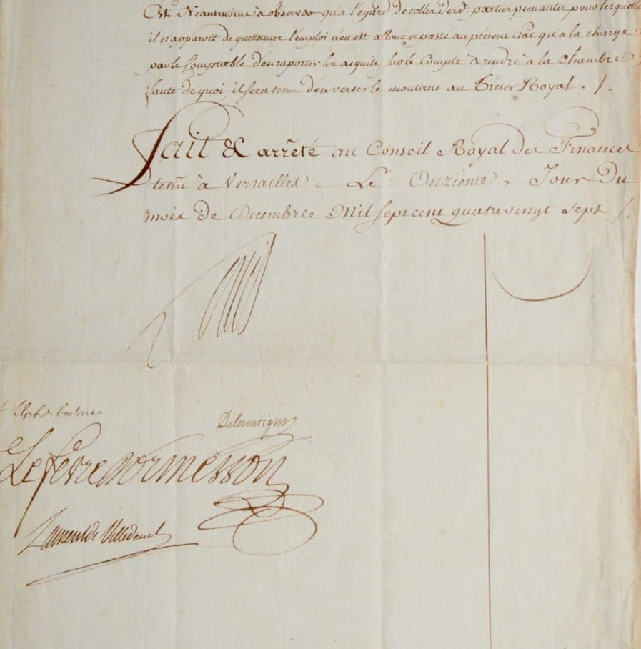 Pièce avec signature autographe de Louis XVI – Traces Écrites