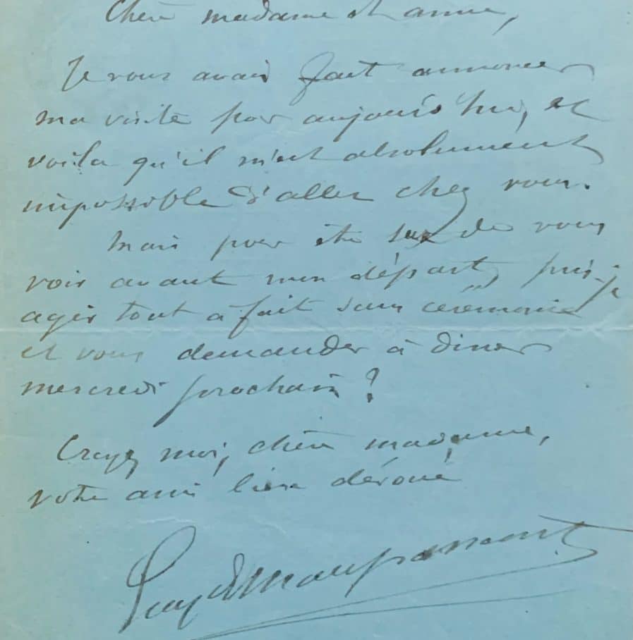 Maupassant donne rendez-vous à Caroline Commanville, la nièce de ...