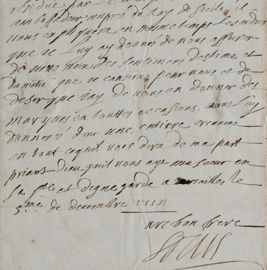 Belle lettre signée de Louis XIV à Mademoiselle de Nemours – Traces ...