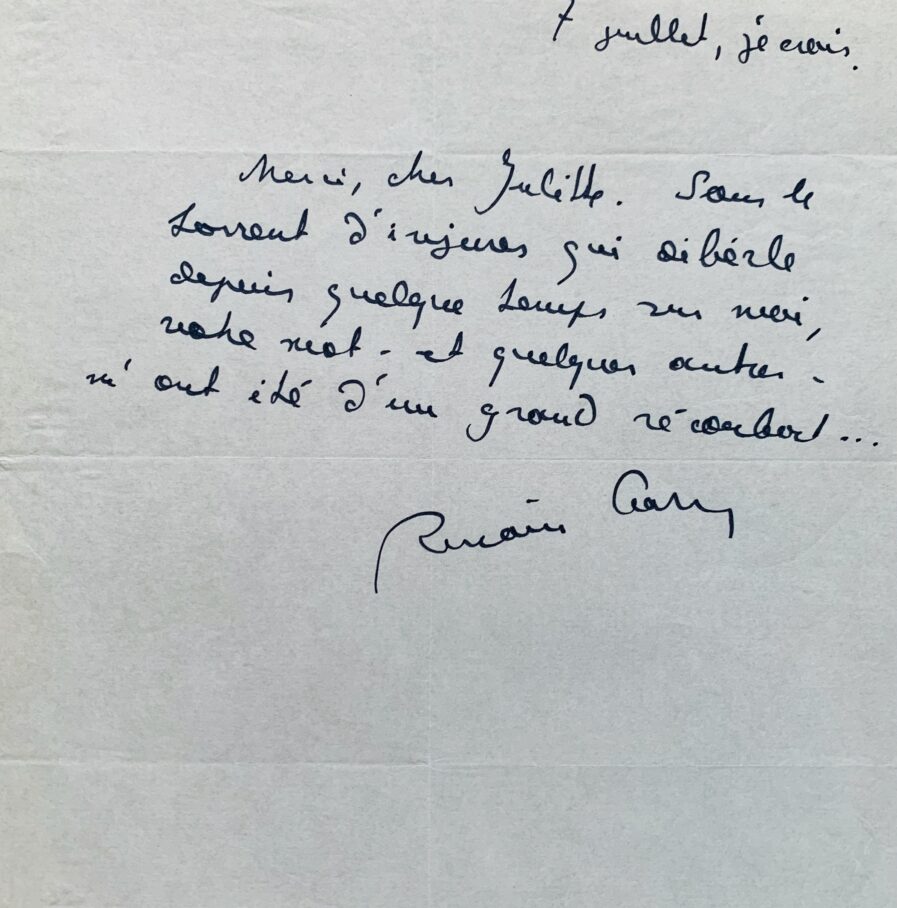 Romain Gary confie sa détresse au compagnon de la Libération Pierre ...